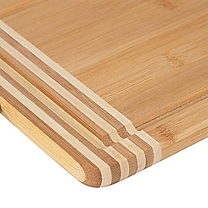 Kitchen Details Bamboo Cutting Board | Medium | Dual Sided Surface | Ultra Thick | Cut Resistant | Drip Edge