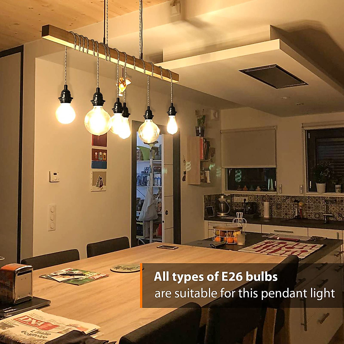 Plug in Hanging Light Fixture, 20FT 3 Bulbs Pendant Lamp Lights Cord with Switch Cord E26 Bulbs Socket, Industrial DIY Twisted Hemp Rope Overhead Lamps for Farmhouse Bedroom Home Lighting Decors