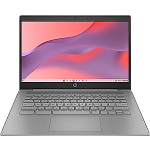 HP 2023 Newest Chromebook Laptop, 14 Inch Display, Intel Celeron N4120 Processor, 4GB RAM, 64GB eMMC, Intel UHD Graphics 600, WiFi, Bluetooth, Chrome OS, Modern Gray, Bundle with JAWFOAL