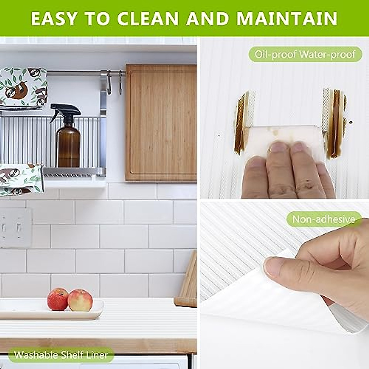 Drawer and Shelf Liner, Shelf Liner Non Adhesive Refrigerator Mats Washable, No Odor Plastic Pantry Liners Wire Shelf Paper Drawer Liner for Cupboard Kitchen Cabinets(White, 23.6 x 78.7 inches)