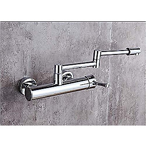 Basin Mixer Taps，Kitchen Taps，Kitchen Faucet Wall Mounted Single Handle Chrome Finish Brass Kitchen Tap Bathroom Sink Faucet Kitchen Foldable Bathroom Mixers