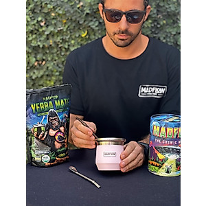 MADFLOW Yerba Mate Cup. Stainless Steel Mate Cup with 2 Bombillas.One Tree Planted in The USA for Every Unit Sold. Double Wall Vacuum Insulated Yerba Mate Gourd. Unique Mate Cup and Bombilla Set