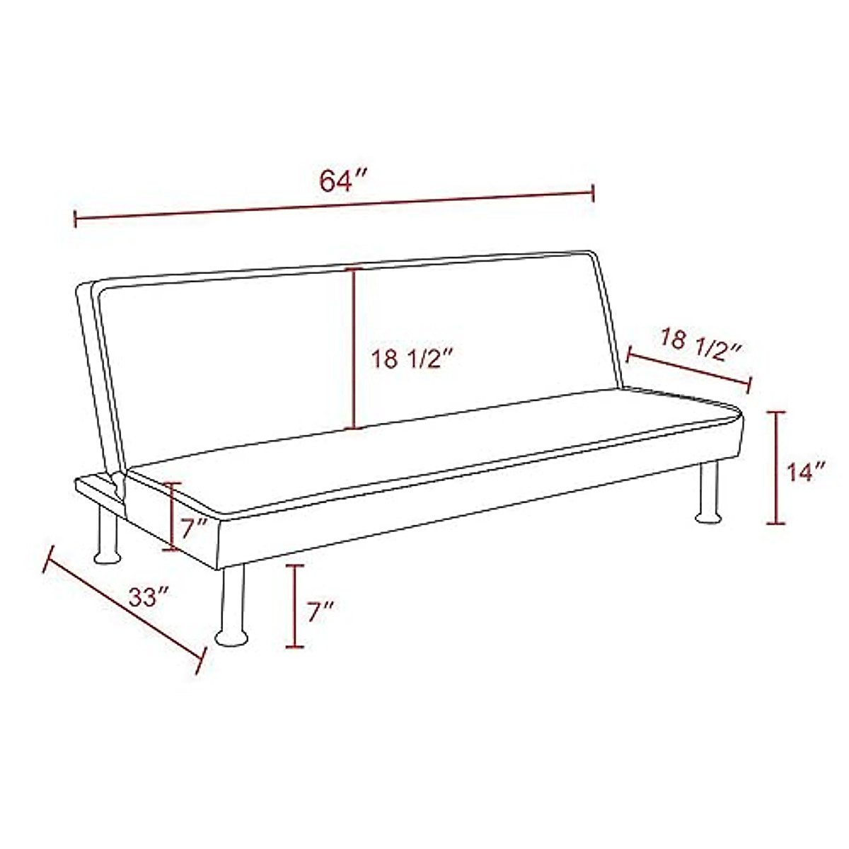 Opoiar, Fannel Futon, Modern Convertible Folding Sofa Bed Couch Sofabed, Light Brown