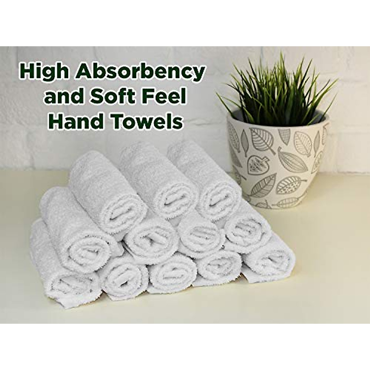 Pacific Linens Hand Towels-24 Pack-White, Super Absorbent Ring Spun, 100% Cotton,(Size 16”x27”), Commercial Grade, Multipurpose, Gym-Spa-Salon Towel, 3 lbs. per Dozen Quality (White)
