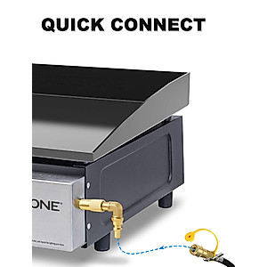 SARDVISA Portable 1/4 Inch RV Quick Connect Fitting, Brass 90 Degree Elbow Propane Conversion Adapter for Blackstone Tabletop Grill - 17 Inch and 22 Inch Portable Gas Griddle