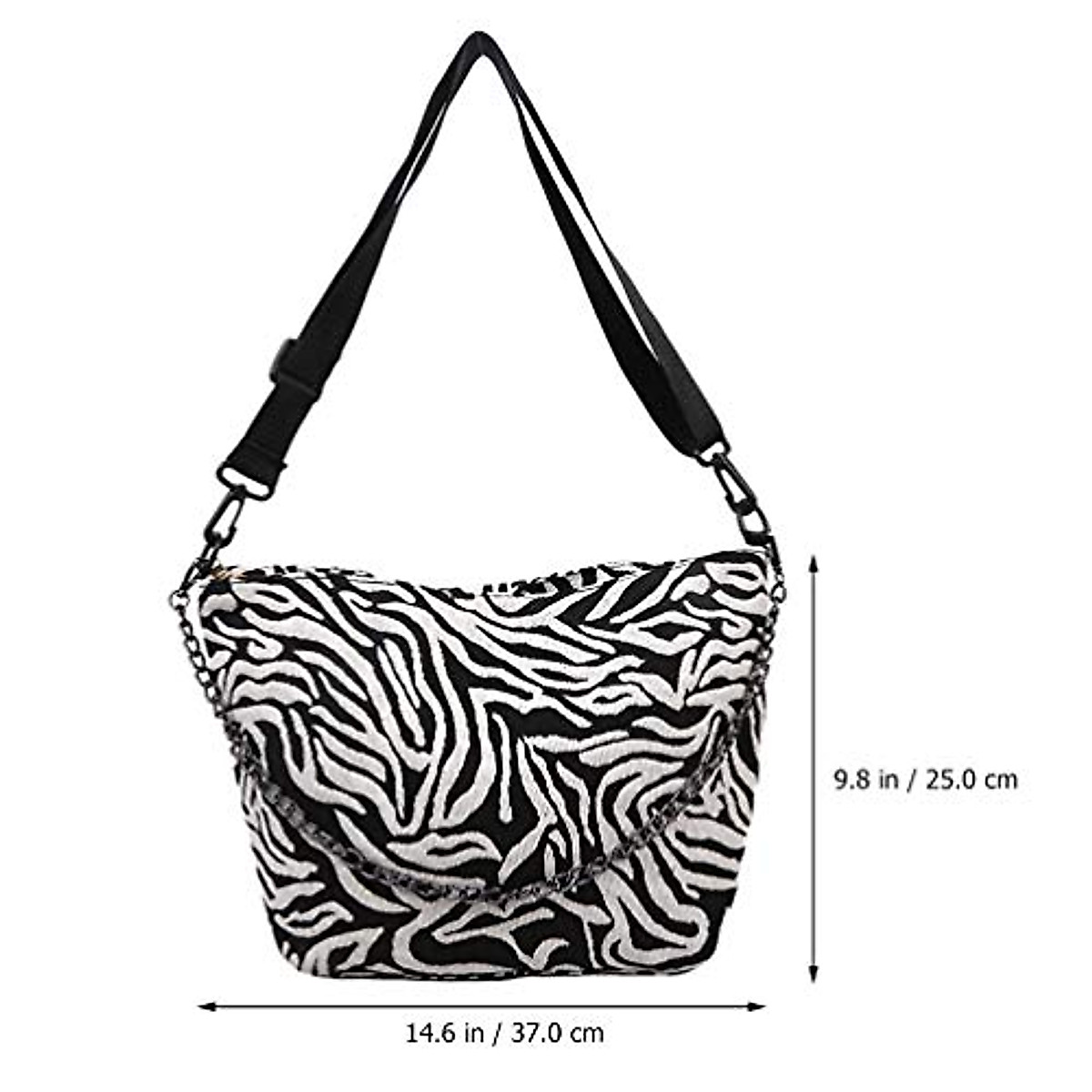 Amosfun Zebra Print Tote Bag Single-Shoulder Bag Umbrella Purse Phone Storage Shoulder Bag for Women Girls