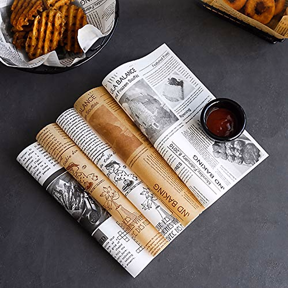YBB 100Pcs Deli Wax Paper Sheets for Food, Basket Liners Food Picnic Paper Sheets Greaseproof Deli Wrapping Sheets, 10 x 10 Inch