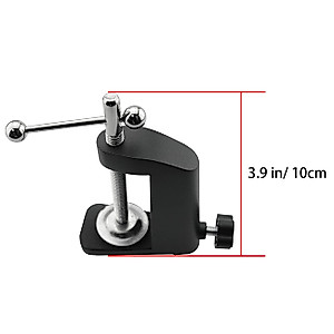 Ruiwaer Black C-Clamp Cantilever Bracket Clamp Holder Desk Lamp Clip Fittings Base Hose DIY Swing Arm Lighting Accessory Metal Clamp