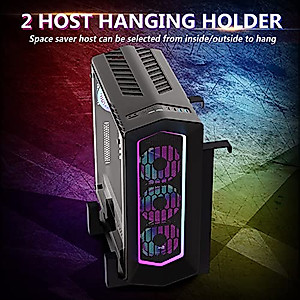 Tribesigns Gaming Desk, Ergonomic Gaming Computer Desk, 66.5 inch Large Wing-Shaped Studio Workstation Pc Desk Gamer Table with Hoster Holder Headphone Hook for Live, Streamer, Home Office, Black