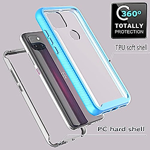 AYMECL for Revvl 5G Case, TCL Revvl 5G Case with[2 x HD Screen Protector], Full-Body Protective Shockproof Ruged Bumper Cover,Impact Resist Durable Phone Case, for TCL Revvl 5G (Blue)