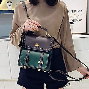 Yoome Bee Series Women's Contrast Color Faux Leather, Green, Size One_Size