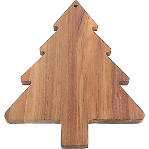Amosfun Christmas Tree Charcuterie Board, Xmas Cutting Board Fruit Tray Holiday Cheese Board Wooden Appetizer Tray Sushi Serving Tray Dessert Candy Dish