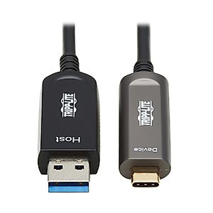 Tripp Lite Long Distance USB-A to USB-C Cable, 98 Feet / 30 Meters, 10 Gbps Data, Charging , Fiber Active Cable, Supports only USB 3.2 Gen 2, Male-to-Male, 3-Year Warranty (U428F-30M-D3)