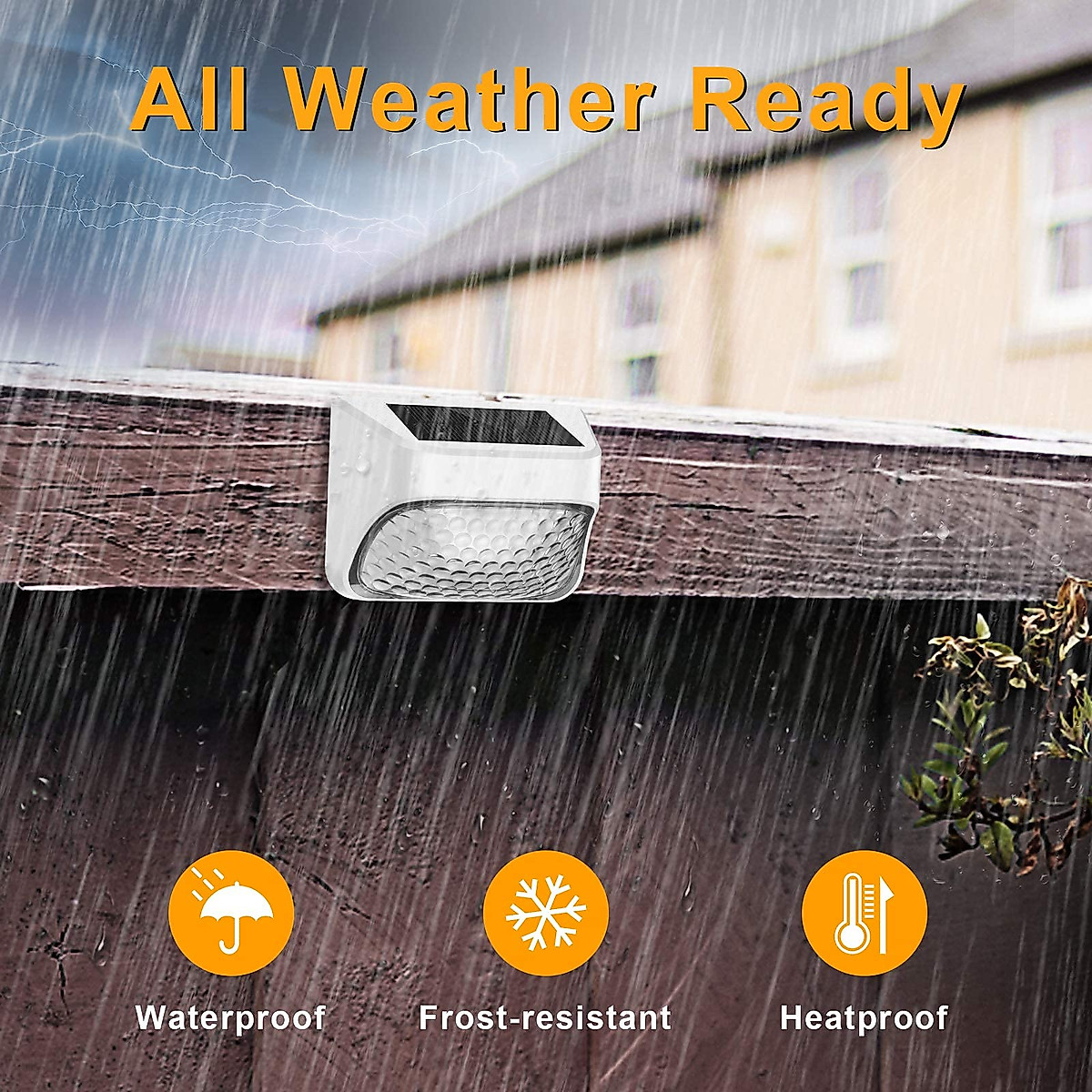 Permanent On All Night Solar Outdoor Lights 6 Pack, 2 Lighting Modes, Warm White/Cool White, IP65 Waterproof, Decorative Lighting for Fence Deck Garden Yard Stair Patio Post Pathway Steps(White)