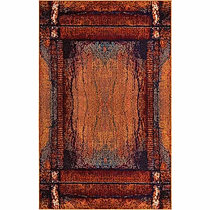 Rugs.com Hyacinth Collection Rug – 5' x 8' Orange Medium Rug Perfect for Bedrooms, Dining Rooms, Living Rooms, 5 x 8 Feet