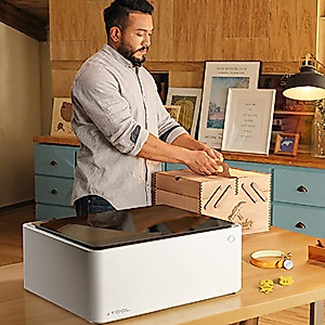 xTool M1 10w Compact 3-in-1 Laser Engraver & Cutting Machine with Rotary & Material Box, Higher Accuracy & Smarter 16MP Auto-Focus, Create Christmas DIY Wood/Metal/Paper/Acrylic/Iron-on/Vinyl