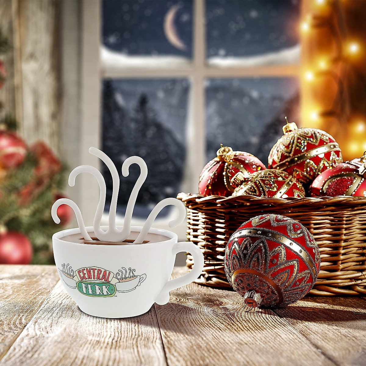 Ruz Friends Central Perk Christmas Décor Solar Bobblehead, Indoor Home Decor and Holiday Decoration Figurine