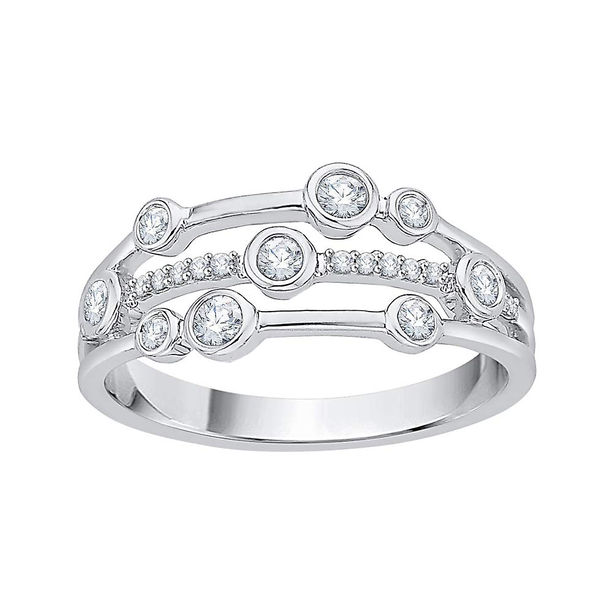 KATARINA Diamond Fashion Ring in 14K White Gold (1/3 cttw, I-J, I1) (Size-6)