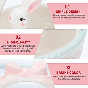 Rabbit Doll Ceramic Fruit Bowl Bunny Candy Basket Porcelain Rabbit Dish Small Items Dish Salad Bowl Dessert Serving Bowls Flower Pot Easter Party Tableware Easter Party Favor Gift