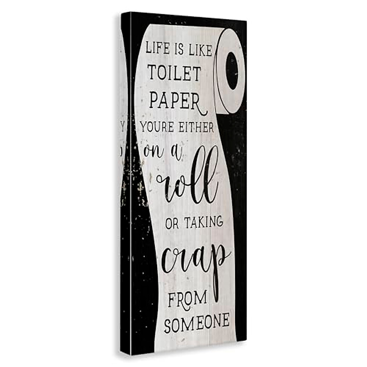 Stupell Industries Like Toilet Paper Funny Word Wood Textured Design Canvas Wall Art, 13x30, Multicolor