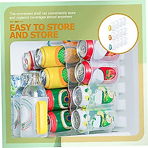 UPKOCH 3pcs Cans Organizer Food Storage Box Food Dispenser Beer Refrigerator Stackable Soda Can Holder Refrigerator Drink Rack Pantry Can Organizer Fridge Can Holder Soda Rack Soda Holder
