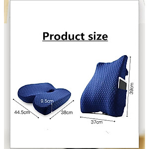 NNAA Ergonomic Chair Pad Memory Foam Seat Cushion Orthopedic Pillow Coccyx Office Chair Cushion Support Waist Back Cushion Car Seat Hip Massage Pad Sets colorA