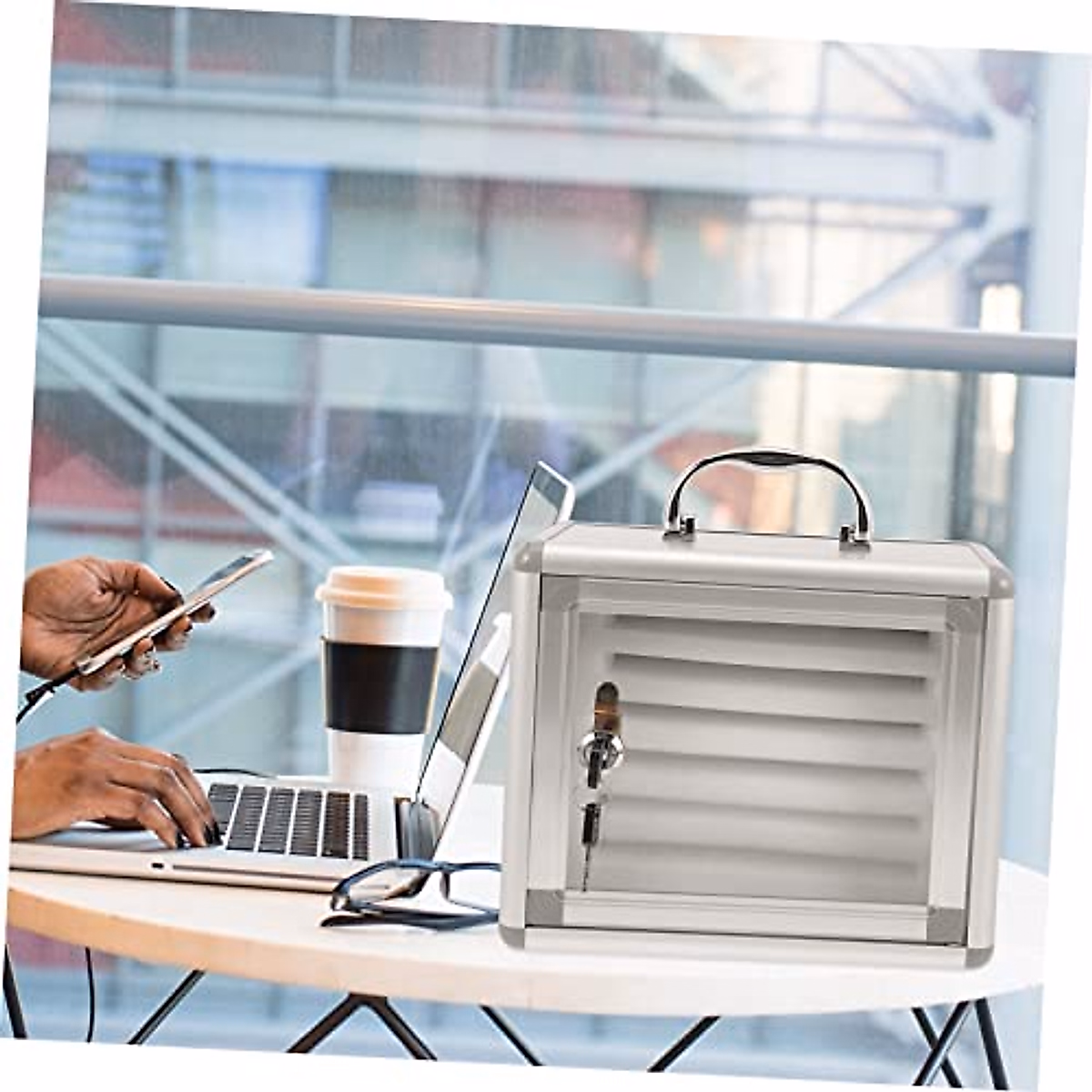 Ciieeo Box Clear Phone Case Lockers for Employees Acrylic Box Locking Storage Cabinet Mobile Phone Holder Cabinet Aluminum Alloy Phone Cabinet Phone Jail for Phone Holder Box Grid