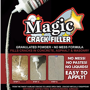 Magic Crack Filler 2LB Concrete Slab Gray, for Filling in Concrete Cracks on Driveways, Walkways and Patios. Installs Easily Dry Granular No Mess and DIY (Gray, 1)