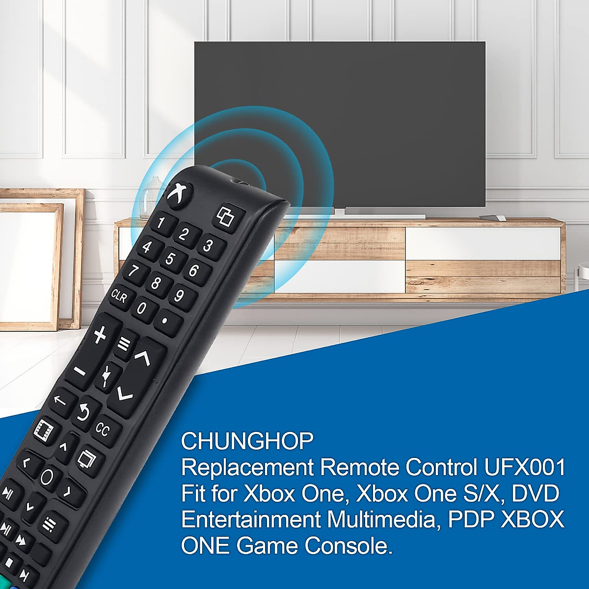 Replacement Remote Control UFX001 fit for Xbox One, Xbox One S/X PDP Gaming Multipurpose Media Remote Control