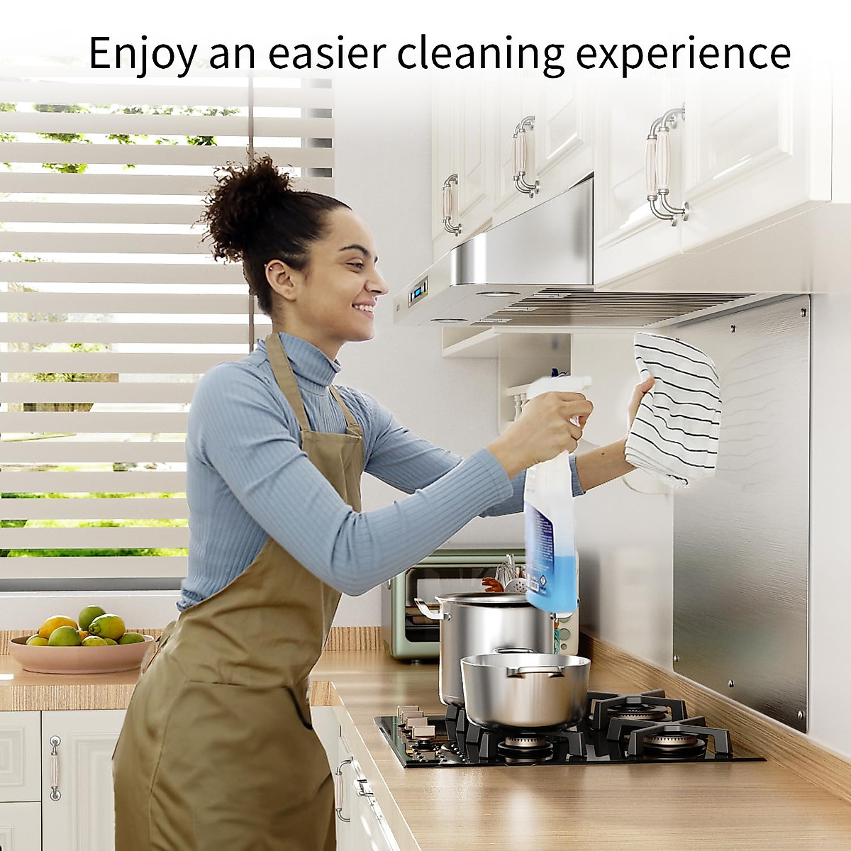 IKTCH 24 x 30 Inch Stainless Steel Backsplash, Stove Backsplash Protector for Wall, Range Hood Wall Shield, Pre Drilled Holes for Easy Installation