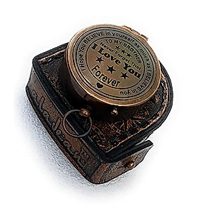 Gift for Brother Brass Compass | Engraved Gift idea from Brothers & Sisters for Birthday Gifts for Brother, Anniversary, Baptism, Confirmation Present (Brother I Love You)