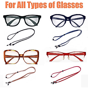 Pack of 4 Eco Leather Eyeglass Straps,Luxurious Adjustable Eyewear Retainers, Anti-slip Eyeglass Chains Lanyard, Sport Sunglass Retainer Holder Strap for Men and Women,with Free Gifts