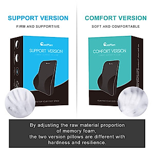 CoziPlan Lumbar Support Pillow for Office Chair - Support Version (Firm), Memory Foam Back Cushion for Chair and Car, with Non-Slip Back and Two Adjustable Belts…