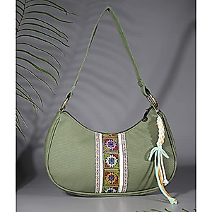 Women's Hobo Handbag, Mini Cloth Shoulder Bag Tote Handbag with Tassel