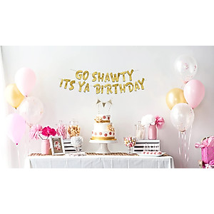 Go Shawty It’s Ya Birthday Funny Birthday Gold Glitter Banner – Birthday Party Supplies, Ideas, and Gifts – 21st, 30th. 40th, 50th, 60th, 70th, 80th Adult Birthday Decorations