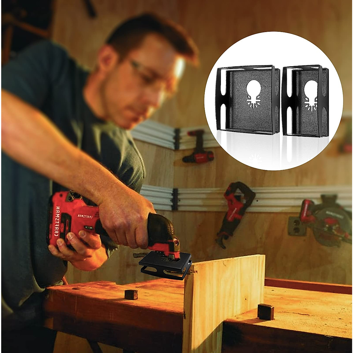 2 Pcs Stainless Steel Square Slot Cutter, Drywall Oscillating Tool Outlet Box Cutter, Electrical Box Drywall Outlet Cutout Tool, One Step in Place Oscillating Square Blade for Wood, Plastic Metal