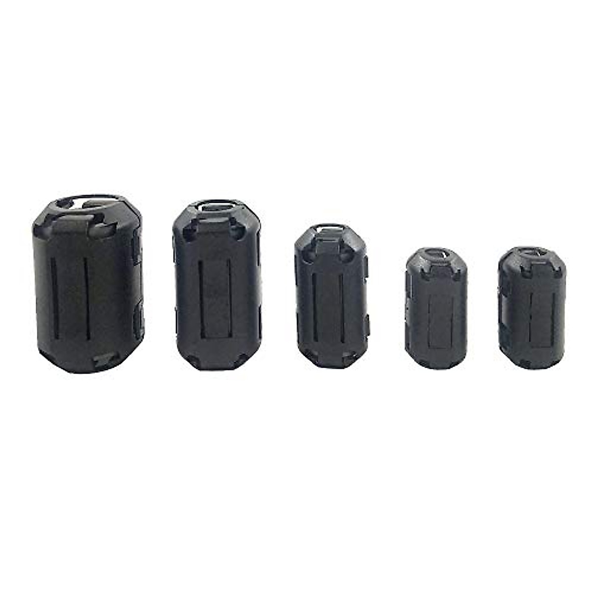 (Pack of 20pcs) Clip-on Ferrite Ring Core RFI EMI Noise Suppressor Cable Clip for 3mm/ 5mm/ 7mm/ 9mm/ 13mm Diameter Cable, Black