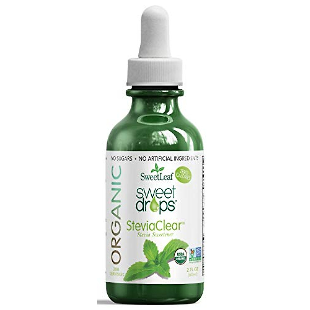 SweetLeaf Organic Sweet Drops- Flavored Stevia Liquid Sweetener, Stevia Extract, Zero Calorie, Gluten Free, Keto Friendly, Non GMO, Natural Flavor, Sugar Alternative- Stevia Clear, 2 Fl Oz (Pack of 1)