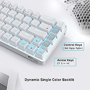 RK ROYAL KLUDGE RK68 Wireless Hot Swappable 65% Mechanical Keyboard, 68 Keys Compact BT5.0 Gaming Keyboard with Stand-Alone Arrow/Control Keys, Quiet Red Switch