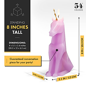 PyroPet Einar Unicorn Candle (Lilac) - The Original Unicorn Candle with Metallic Skeleton | Halloween Decor | Unique Gift for Unicorn Lovers | 16-Hr Burn Time | Dimensions: 5.1x2.6x8 in