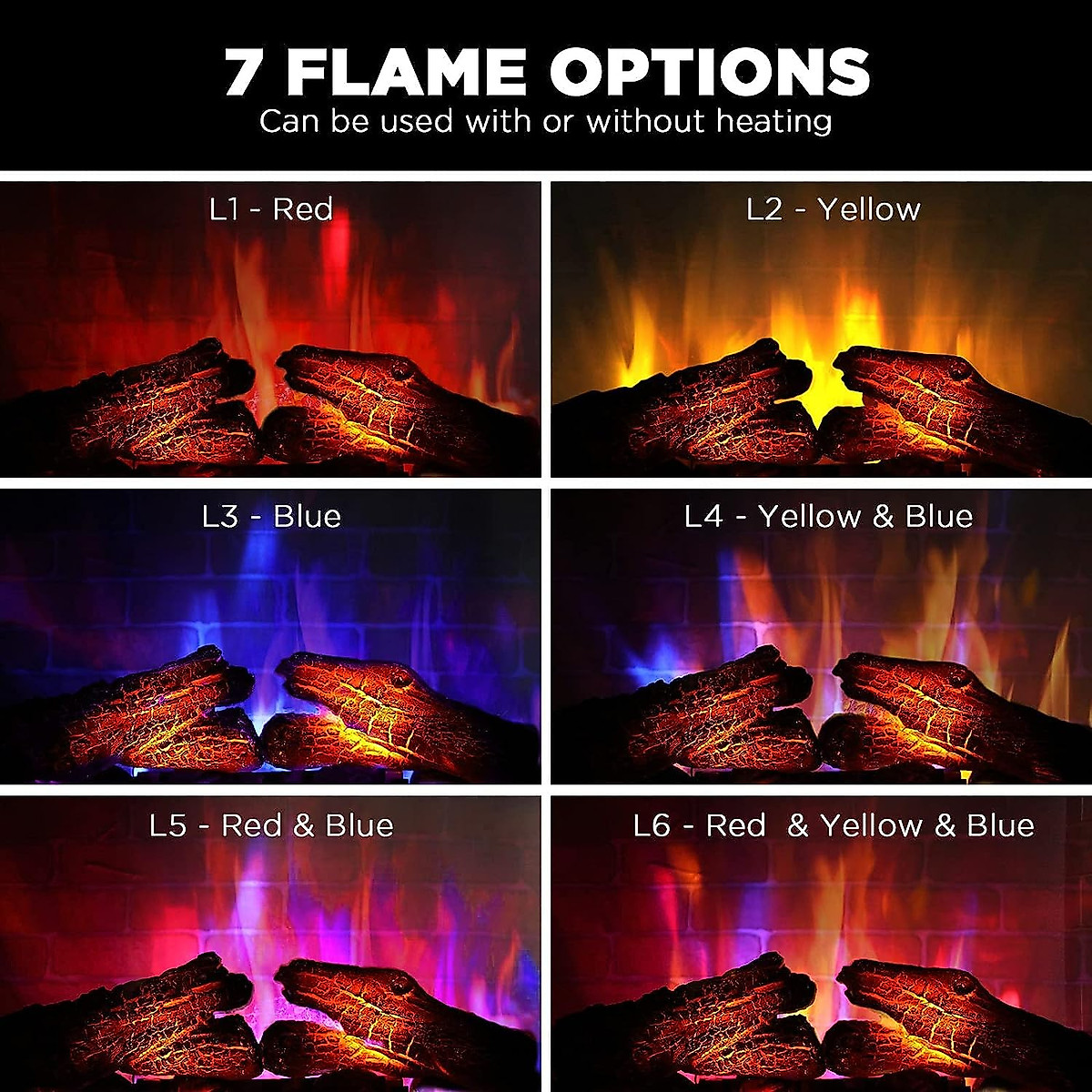 TURBRO Firelake 27 in. WiFi Electric Fireplace Heater with Sound Crackling - Freestanding Fireplace w/Mantel - 7 Adjustable Flame Effects, Overheating Protection, CSA Certified - 1400W, Black Walnut