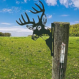 Boddenly Silhouettes Steel Metal Peeping Animals Art, Farm Sika deer Art Garden Decor Outdoor Decoration for Farmhouse, Yard, Lawn Weather Proof & Durable Farmhouse Decor, 28x29cm