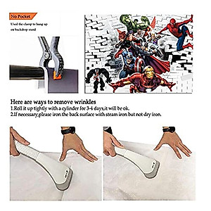 Superman Theme Photography Backdrop Super City Spiderman White Brick Wall Photo Background for Superhero Spiderman Kids Birthday Party Cake Tale Decor Banner Studio Booth Props 7x5ft