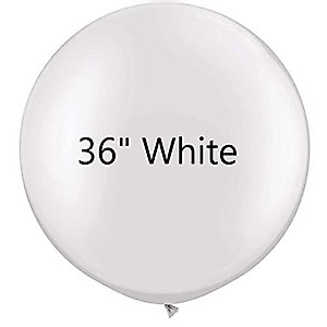 36 inch White Latex Balloons Large Round Balloon for Birthday Wedding Party Decorations,6 pcs