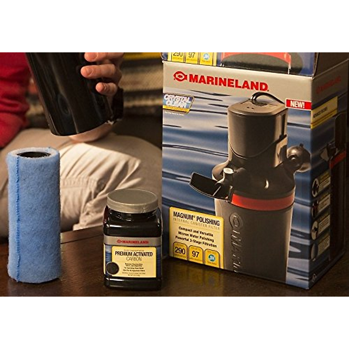 MarineLand Magnum Polishing Internal Canister Filter, For aquariums Up To 97 Gallons, 10.5 IN (ML90770)