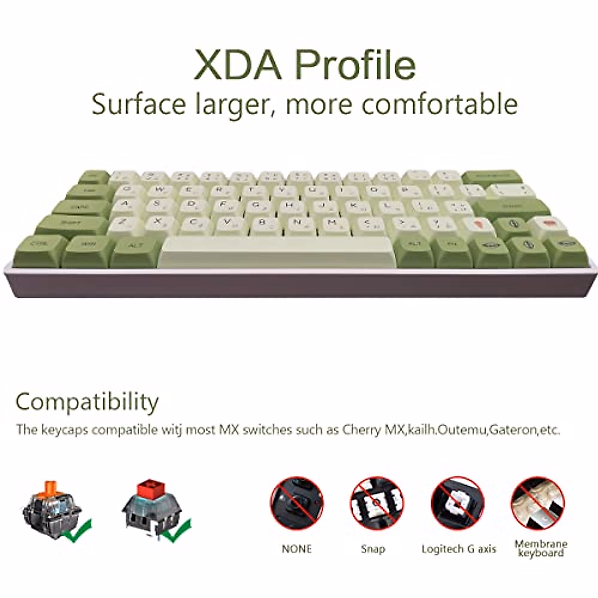 Matcha keycaps PBT 124 Keys XDA Profile Dye Sublimation ANSI Layout Set Japanese keycaps for Gateron Kailh Cherry MX Switches Mechanical Gaming Keyboards
