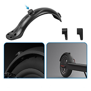 PRIMUZ Electric Scooter Rear Mudguard Bracket Tail Light Compatible with 4 Screws Fender Rubber Cap Set Compatible with 4 Holes E-Scooter Fenders Accessories (Color : White Set)