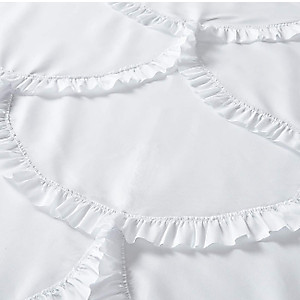 DOSLY IDÉES White Ruffle Fabric Shower Curtain for Bathroom,Mermaid Pattern,Farmhouse,Country Rustic,Cute,Washable and Waterproof,72x84 Inch Long