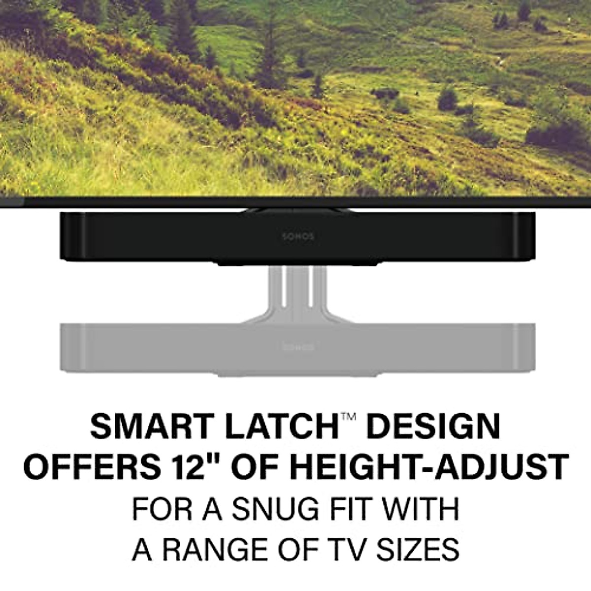 Sanus Soundbar Mount for Sonos Beam - Height Adjustable Up to 12" & Designed to Work with Any TV - Custom Fit to The Beam for Optimal Audio Performance