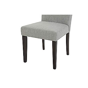 Amazon Brand – Stone & Beam Linden Classic Upholstered Dining Chair, 18.9"W, Set of 2, Light Gray
